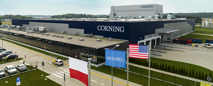 Corning opens optical fibre manufacturing plant in Poland